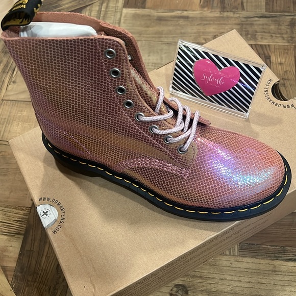 Dr. Martens | Shoes | Dr Martens 46 Pascal Pink Iridescent Texture Boot ...